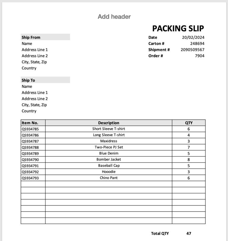 What Is Packing Slip: Purpose, Key Information, Example | Keys Logistics